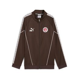 Puma Jacke 'FC St. Pauli King Anthem' Jungen Gr&ouml;&szlig;e 164 braun / rot / wei&szlig;