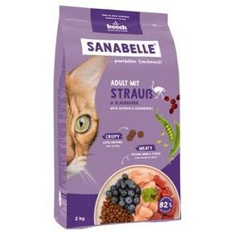 Sanabelle Trockenfutter Katze, Adult, mit Strau&szlig; 2x2 kg