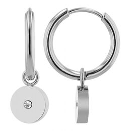 Adelia´s Paar Ohrhänger ADELIA´S "Neuheit 2025 - Damen Ohrhänger aus Edelstahl und Strass Ø 12 mm", silber, Ohrringe, Damen, Damen, Edelstahl