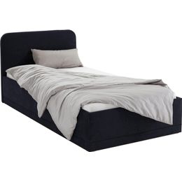 Polsterbett, schwarz, B:130cm L:210cm, Bezug Bett: wahlweise Microfaser (100% Polyester), Strukturstoff (77% Polyester, 23% Viskose) oder Kunstleder;Bonnell-Federkernmatratze: Mischgewebe (51% Polyprophlen, 39% Polyester, 10% Baumwolle);Kaltschaummatratze: Frottee (100% Polyester), Bezug abnehm- und waschbar bis 60C, Westfalia Schlafkomfort, Betten, inkl. Bettkasten bei Ausführung mit Matratze