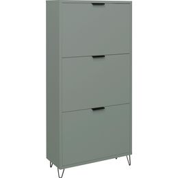 Mäusbacher Schuhschrank MÄUSBACHER "Bonnie TOPSELLER", grün (pine grün matt), B:61cm H:139cm T:25cm, Holzwerkstoff, Schränke, Schuhschrank mit Drahtgestell