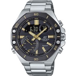 Smartwatch CASIO EDIFICE, silber (edelstahlfarben), Smartwatches, Armbanduhr, Herrenuhr, Edelstahlarmband, Bluetooth,bis 10 bar wasserd.