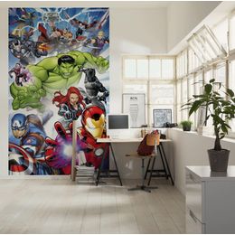 Kindertapete Komar "Marvel Avengers Protect", bunt, B:150m H:250m, Vlies, Tapeten