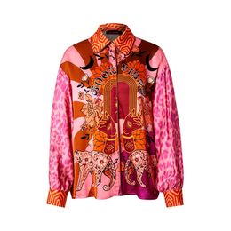miss goodlife Bluse 'Mystical Portal' Damen Gr&ouml;&szlig;e L gelb / orange / pink / schwarz