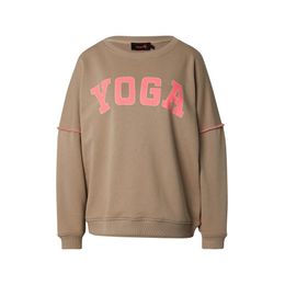 miss goodlife Sweatshirt 'Yoga' Damen Gr&ouml;&szlig;e L dunkelbeige / lachs / rosa