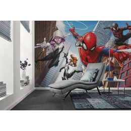 Kindertapete Komar "Marvel Spider-Man Swinging Crew", bunt, B:400m H:250m, Vlies, Tapeten