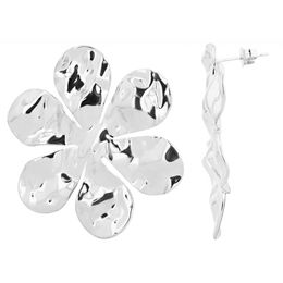 Adelia´s Paar Ohrhänger ADELIA´S "Neuheit 2025 - Damen Ohrstecker aus Edelstahl mit Blume", silber, Ohrringe, Damen, Damen, Edelstahl