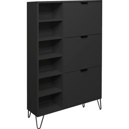 Mäusbacher Schuhschrank MÄUSBACHER "Bonnie TOPSELLER", schwarz (anthrazit matt), B:95cm H:139cm T:25cm, Holzwerkstoff, Schränke, Schuhschrank mit Drahtgestell