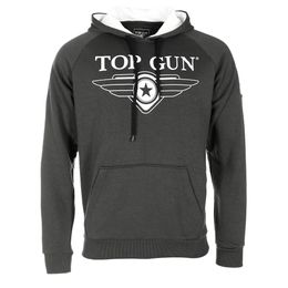 Kapuzenpullover Top Gun "Defender TG20191012", Damen, Gr. 54XL, grau (dunkelgrau), Obermaterial: 60% Baumwolle, 40% Polyester; Lining: 100% Baumwolle, Rundhals, Pullover Kapuzenpullover