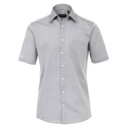 Businesshemd Casamoda "Casamoda Businesshemd Kurzarm uni", Herren, Gr. 38, Normalgrößen, grau, 100% Baumwolle, unifarben, comfort fit, Hemden