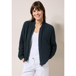 Kurzjacke Cecil, Damen, Gr. XXL (46), blau (universal blau), Web, 100% Baumwolle, unifarben, normal kurz, hoch geschlossener Ausschnitt, B&uuml;ndchen, Jacken Kurzjacke, mit Tunnelzug am Saum
