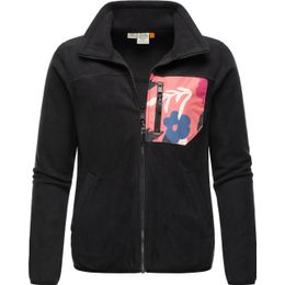Sweatjacke Ragwear "Appolo", Damen, Gr. 6XL (52), schwarz, Fleece, Material: 100% Polyester, lässig geschnitten hüftlang, hoch geschlossener Ausschnitt, Ärmel ohne Ärmelschlitz normaler Saum mit Gummizug, Sweatjacken, Modische Fleecejacke mit Stehkragen