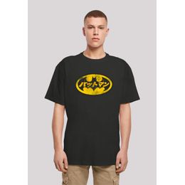 T-Shirt F4NT4STIC "DC Comics Batman Japanese Logo Yellow", Damen, Gr. L, schwarz, Obermaterial: 100% Baumwolle, oversize, Rundhals, ohne B&uuml;ndchen, Shirts T-Shirt, Print