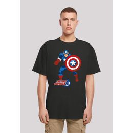 T-Shirt F4NT4STIC "Marvel Avengers Captain America", Damen, Gr. 4XL, schwarz, Obermaterial: 100% Baumwolle, oversize, Rundhals, ohne B&uuml;ndchen, Shirts T-Shirt, Print