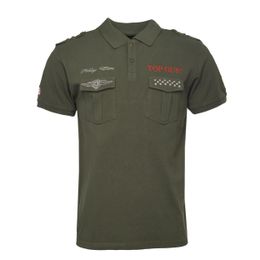 T-Shirt Top Gun "TG20213003", Herren, Gr. 48S, gr&uuml;n (olive), 100% Baumwolle, Shirts T-Shirt