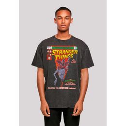 T-Shirt F4NT4STIC "Stranger Things Comic Cover Netflix TV Series", Damen, Gr. S, schwarz, Obermaterial: 100% Baumwolle, oversize, Rundhals, ohne B&uuml;ndchen, Shirts T-Shirt, Premium Qualit&auml;t