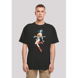 T-Shirt F4NT4STIC "Wonder Woman Jump", Damen, Gr. 4XL, schwarz, Obermaterial: 100% Baumwolle, oversize, Rundhals, ohne B&uuml;ndchen, Shirts T-Shirt, Print