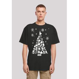 T-Shirt F4NT4STIC "Star Wars Christmas Weihnachtsbaum", Damen, Gr. L, schwarz, Obermaterial: 100% Baumwolle, oversize, Rundhals, ohne B&uuml;ndchen, Shirts T-Shirt, Print
