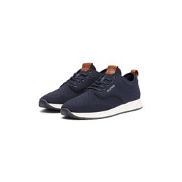 Sneaker Tommy Hilfiger "NEWPORT 3D PREMIUM KNIT", Herren, Gr. 43, blau (dunkelblau), Textil, unifarben, Schuhe, Halbschuh, Schnürer, Freizeitschuh mit Kontrast-Logoaufnäher