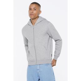 Kapuzensweatjacke Harlem Soul, Herren, Gr. M, grau, Material: 65% Baumwolle, 35% Polyester, unifarben, regular fit normal, hoch geschlossener Ausschnitt, eingesetzt Rippb&uuml;ndchen, Sweatjacken, mit Baumwolle
