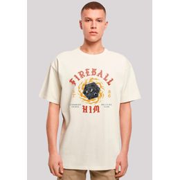 T-Shirt F4NT4STIC "Stranger Things Fireball Dice 86", Damen, Gr. XXL, beige (sand), Obermaterial: 100% Baumwolle, oversize, Rundhals, ohne B&uuml;ndchen, Shirts T-Shirt, Premium Qualit&auml;t
