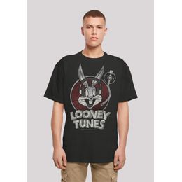 T-Shirt F4NT4STIC "Looney Tunes Looney Tunes Bugs Bunny", Herren, Gr. M, schwarz, Obermaterial: 100% Baumwolle, oversize, Rundhals, ohne Bündchen, Shirts, Print