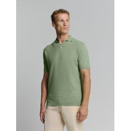 T-Shirt NO EXCESS "NO EXCESS Poloshirt mit kurzen Ärmeln", Herren, Gr. L, grün (gruen), 80% Baumwoll, 20% Polyamid, Shirts