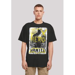 T-Shirt F4NT4STIC "Batman v Superman Superheld Wanted Poster", Damen, Gr. 4XL, schwarz, Obermaterial: 100% Baumwolle, oversize, Rundhals, ohne B&uuml;ndchen, Shirts T-Shirt, Print