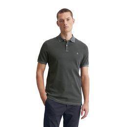 Marc O'Polo Poloshirt MARC O'POLO "aus Organic Cotton-Stretch", Herren, Gr. S, schwarz (light graphite), Obermaterial: 95% Baumwolle, 5% Elasthan, unifarben, Basic, Rippb&uuml;ndchen, Shirts