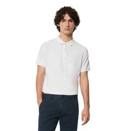 Marc O'Polo Poloshirt MARC O'POLO "aus Organic Cotton-Stretch", Herren, Gr. XS, weiß, Obermaterial: 95% Baumwolle, 5% Elasthan, unifarben, figurbetont, Rippbündchen, Shirts