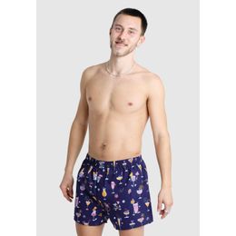 Lousy Livin Underwear Boxershorts LOUSY LIVIN "Coconut & Cocktails", Damen, Gr. M, lila (lila, gr&uuml;n), 100% Baumwolle, Unterhosen, mit buntem Allover-Print