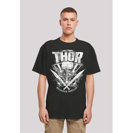 T-Shirt F4NT4STIC "Marvel Thor Ragnarok Thor Hammer Logo", Damen, Gr. 4XL, schwarz, Obermaterial: 100% Baumwolle, oversize, Rundhals, ohne B&uuml;ndchen, Shirts T-Shirt, Print