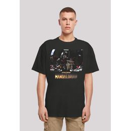 T-Shirt F4NT4STIC "Star Wars The Mandalorian Child On Board", Damen, Gr. 5XL, schwarz, Obermaterial: 100% Baumwolle, oversize, Rundhals, ohne B&uuml;ndchen, Shirts T-Shirt, Print