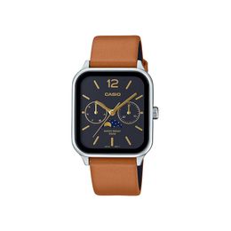 Casio Edelstahl Echtlederarmband Herren 44.5mmx34mm | Gr.: onesize