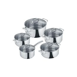 Berndes Topfset "b.urban" 5-teilig aus Edelstahl inkl. Glasdeckeln in poliert | Gr.: onesize