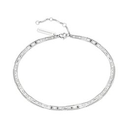 Fußkette Liebeskind Berlin "Schmuck Edelstahl Sparkling With Layer LJ-1455 LJ-1456 LJ-1457 LJ-1458", silber (silberfarben), Fußketten, Edelstahl