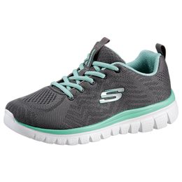 Sneaker Skechers "GRACEFUL - GET CONNECTED", Damen, Gr. 41, grau (grau, mint), Textil, Schuhe Sneaker, Freizeitschuh, Halbschuh, Schn&uuml;rschuh in Schuhweite G (weit)