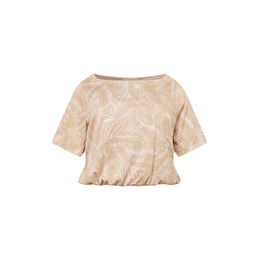 Michael Kors Plus T-Shirt 'PALM' Damen Gr&ouml;&szlig;e XL sand / wei&szlig;