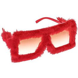 Plüsch-Brille, rot