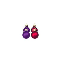 Weihnachtskugeln aus Glas, lila, rot, 2 cm Ø, 25 Stück