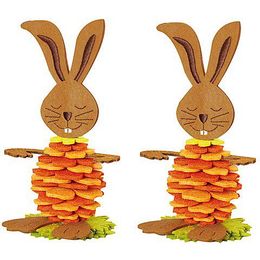 Filz-Bausatz "Hasen", gelb-orange-grün, 2 Stück