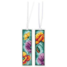 Lesezeichen "Mohnblumen bunt", 2er-Set