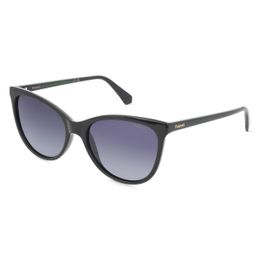 Polaroid 207369 | Damen-Sonnenbrille | Fassung: Vollrand, Cat Eye, Kunststoff, Schwarz | Glasfarbe: Grau Verlaufend