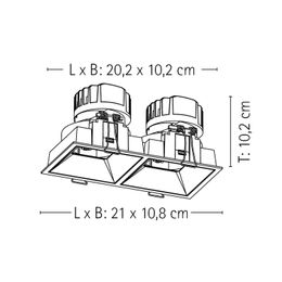 prediger.base p.116.101QM2 LED Zoom-Decken-Einbau-Strahler WCh/30/2x 1159/15&deg;-36&deg;/CRI90