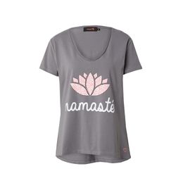 miss goodlife T-Shirt 'Namast&eacute;' Damen Gr&ouml;&szlig;e M grau / rosa / wei&szlig;