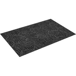 wash+dry by Kleen-Tex Fu&szlig;matte &raquo;Waves&laquo; rechteckig 8 mm H&ouml;he Schmutzfangmatte, In- und Outdoor geeignet, waschbar grau Polyester