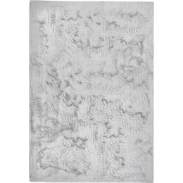 Dekowe Fellteppich &raquo;Roger&laquo; rechteckig 20 mm H&ouml;he Kunstfell, Kaninchenfell-Haptik, weich - ein echter Kuschelteppich silberfarben Obermaterial: 100%...