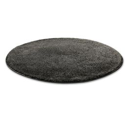 Wecon Home Hochflor-Teppich &raquo;Manta&laquo; rund 25 mm H&ouml;he Langflor, maschinell gewebt, robust, Wohn- & Schlafzimmer, einfarbig anthrazit Obermaterial:...