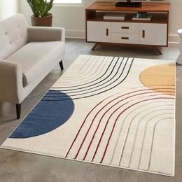 Carpet City Teppich &raquo;BONITO 7170&laquo; rechteckig 11 mm H&ouml;he L&auml;ufer, Flachflor, Hochtief-Muster/ 3D-Effekt, Geo-Muster, Wohnzimmer bunt Obermaterial: 100% Polypropylen