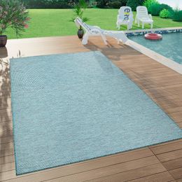 Paco Home Teppich »Sonset« rechteckig 4 mm Höhe Flachgewebe, meliert, In- und Outdoor geeignet, Wohnzimmer petrol Obermaterial: 100% Polypropylen B...